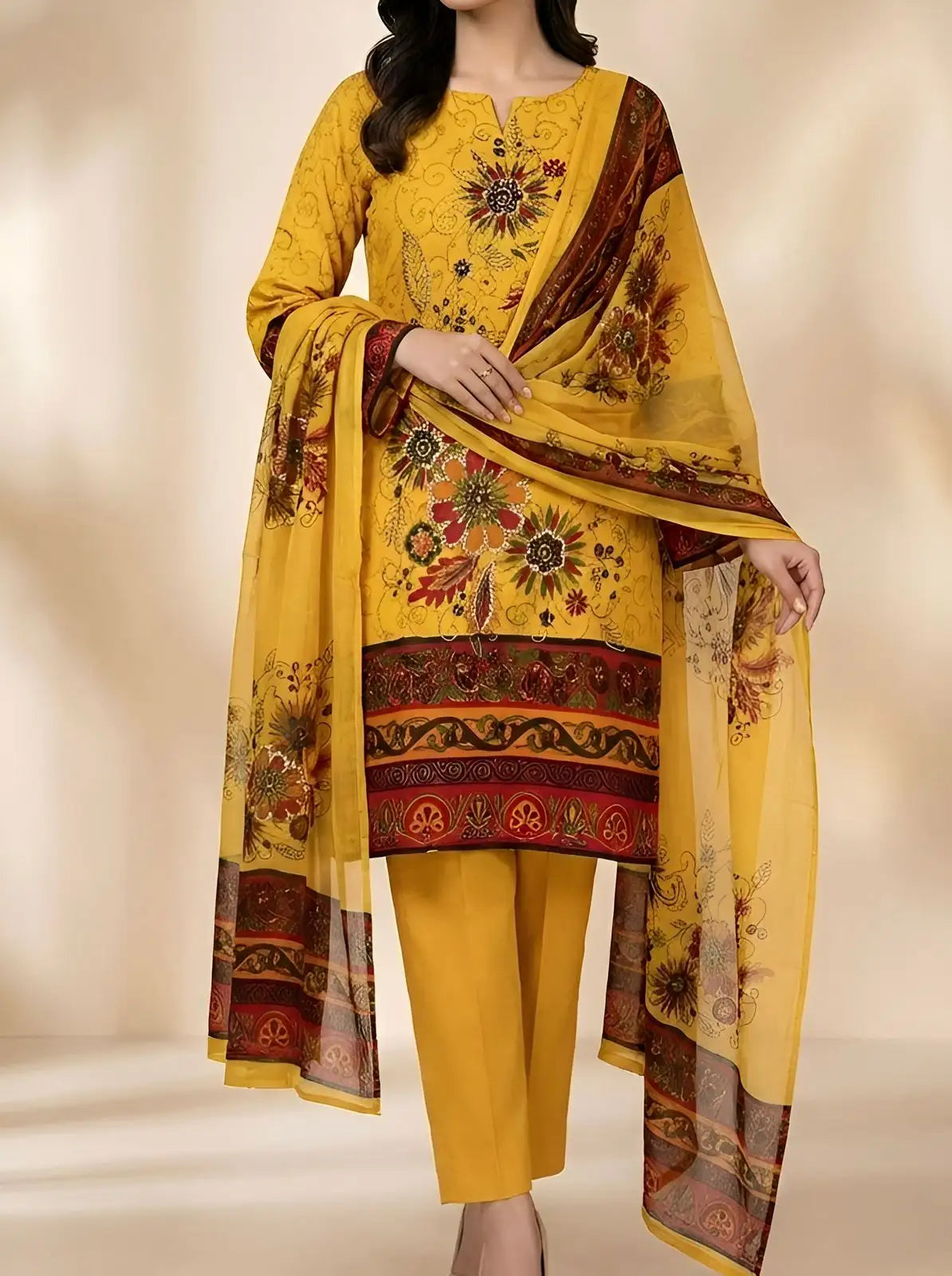 3PC PURE LAWN HEAVY GOTTA WORK PREMIUM STUFF. – Husn e Libaas